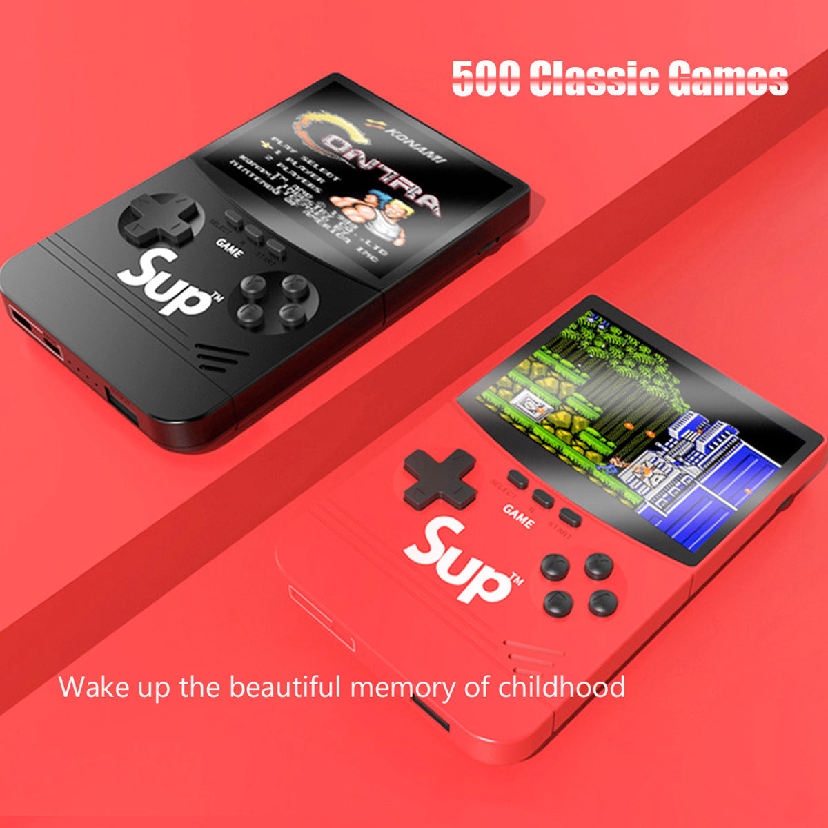 500 Retro Classic Handheld Video Games Game Console with Power Bank ...